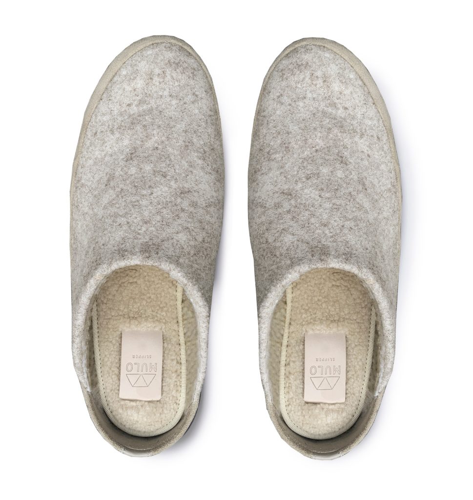 Grey Men's Sheepskin Slippers in Wool